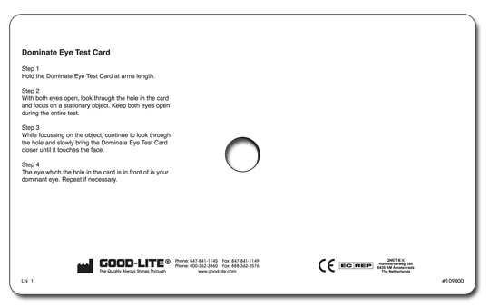 Dominant Eye Test Card – Sacor Inc.