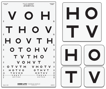 HOTV Pediatric Eye Chart for Illuminated Cabinet – Sacor Inc.